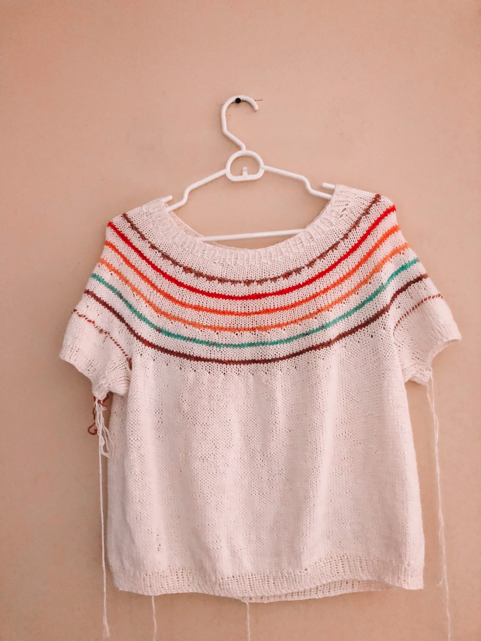 Pride Yoke – Rainbow Circular Yoke Sweater Knit Top-Down (Size ...