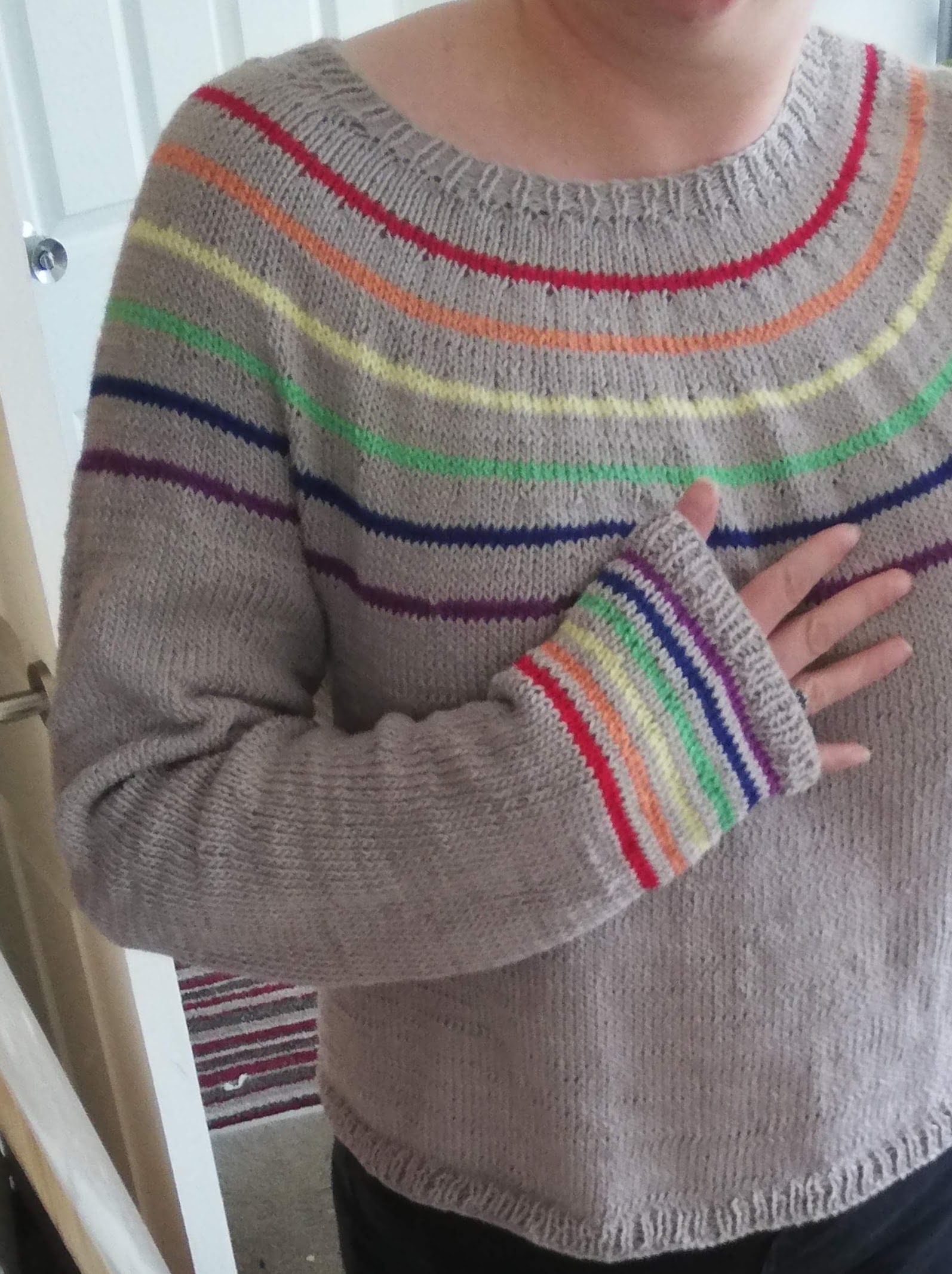 Pride Yoke – Rainbow Circular Yoke Sweater Knit Top-Down (Size ...