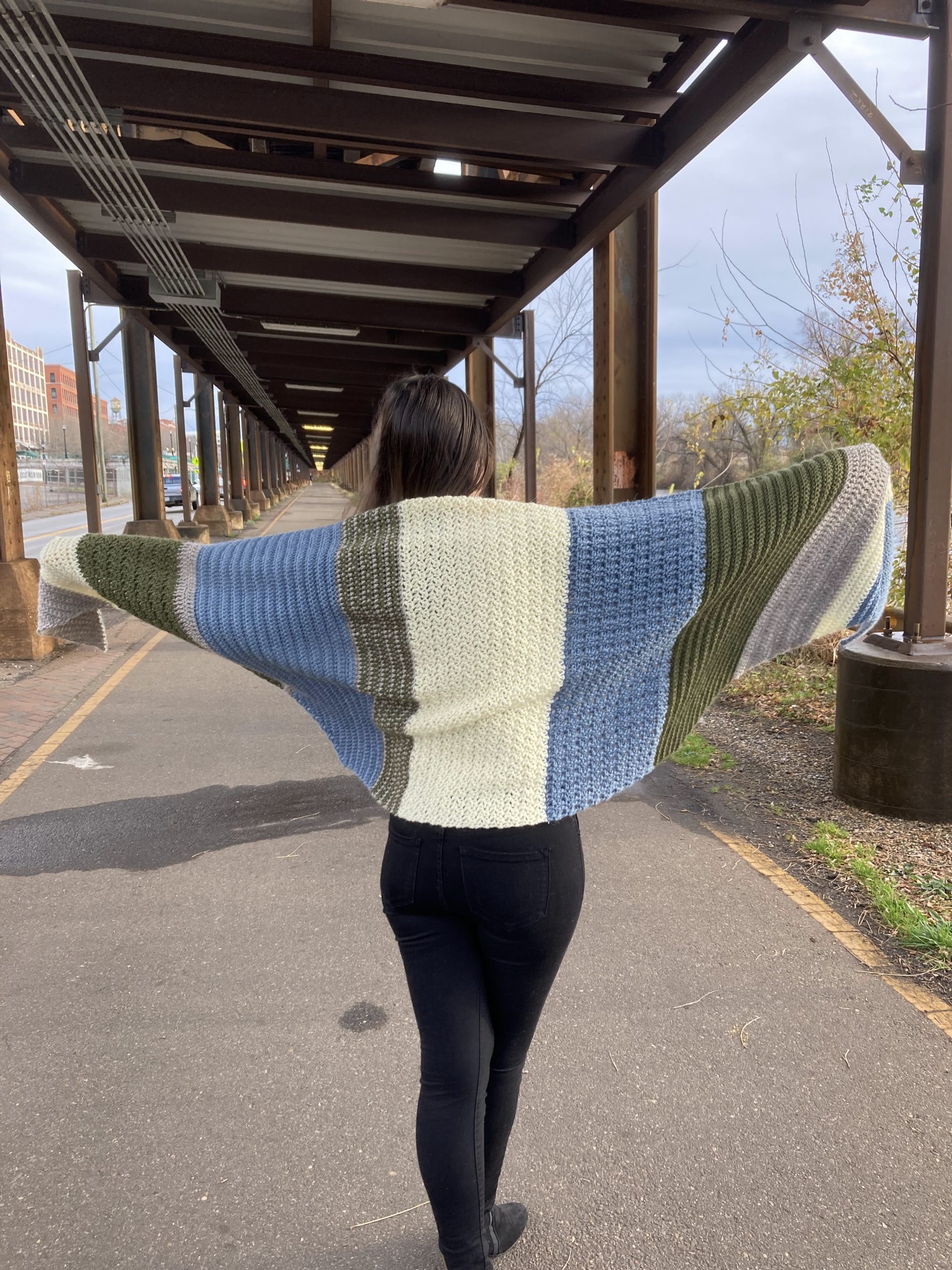 River Grove Wrap – Textured Crochet Pattern for Patchwork Trapezoidal ...