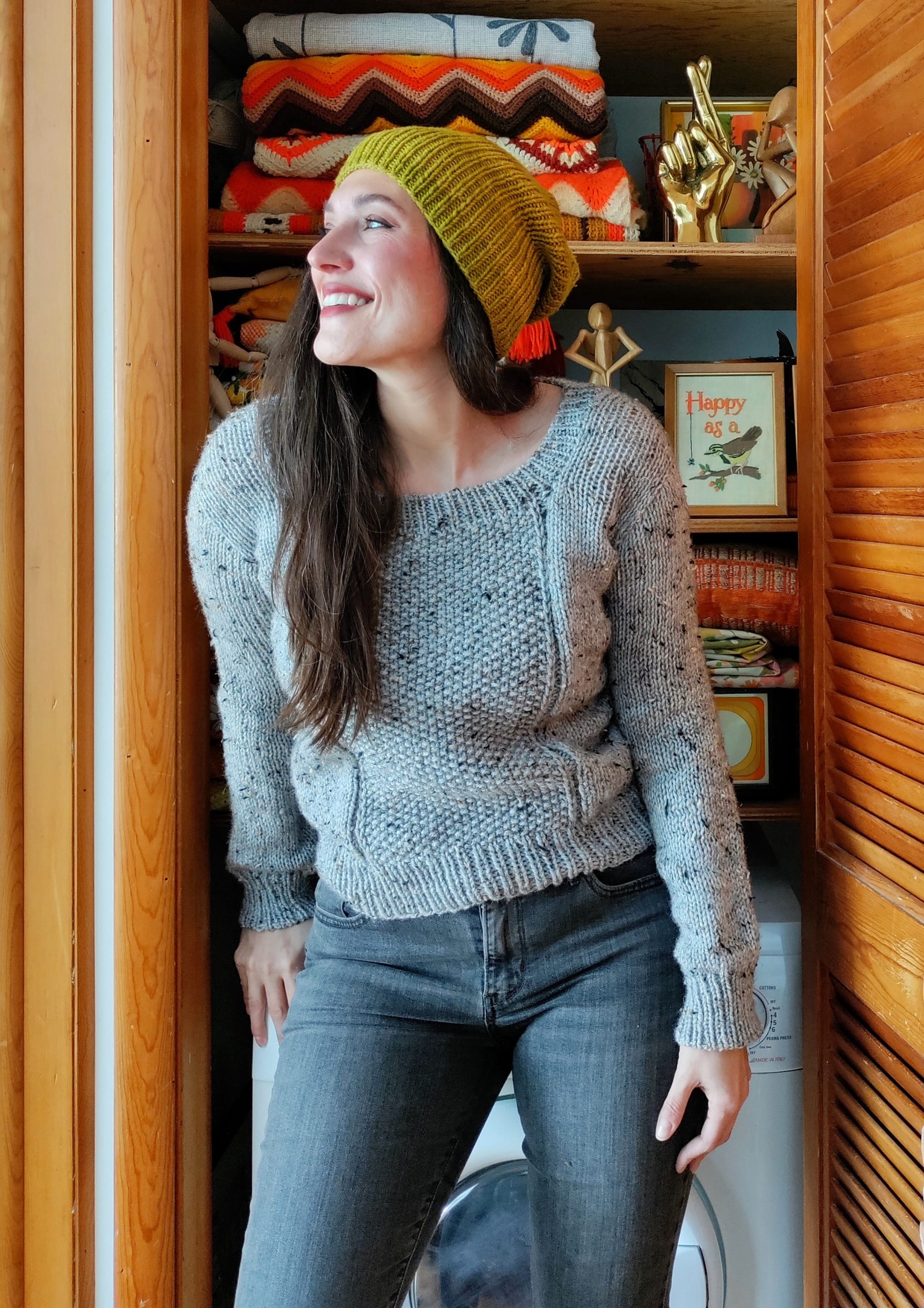 Partridge Pullover – Drop Shoulder Sweater with Center Seed Stitch ...