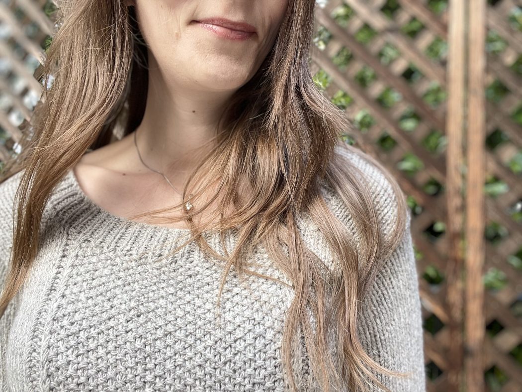 Partridge Pullover – Drop Shoulder Sweater with Center Seed Stitch ...