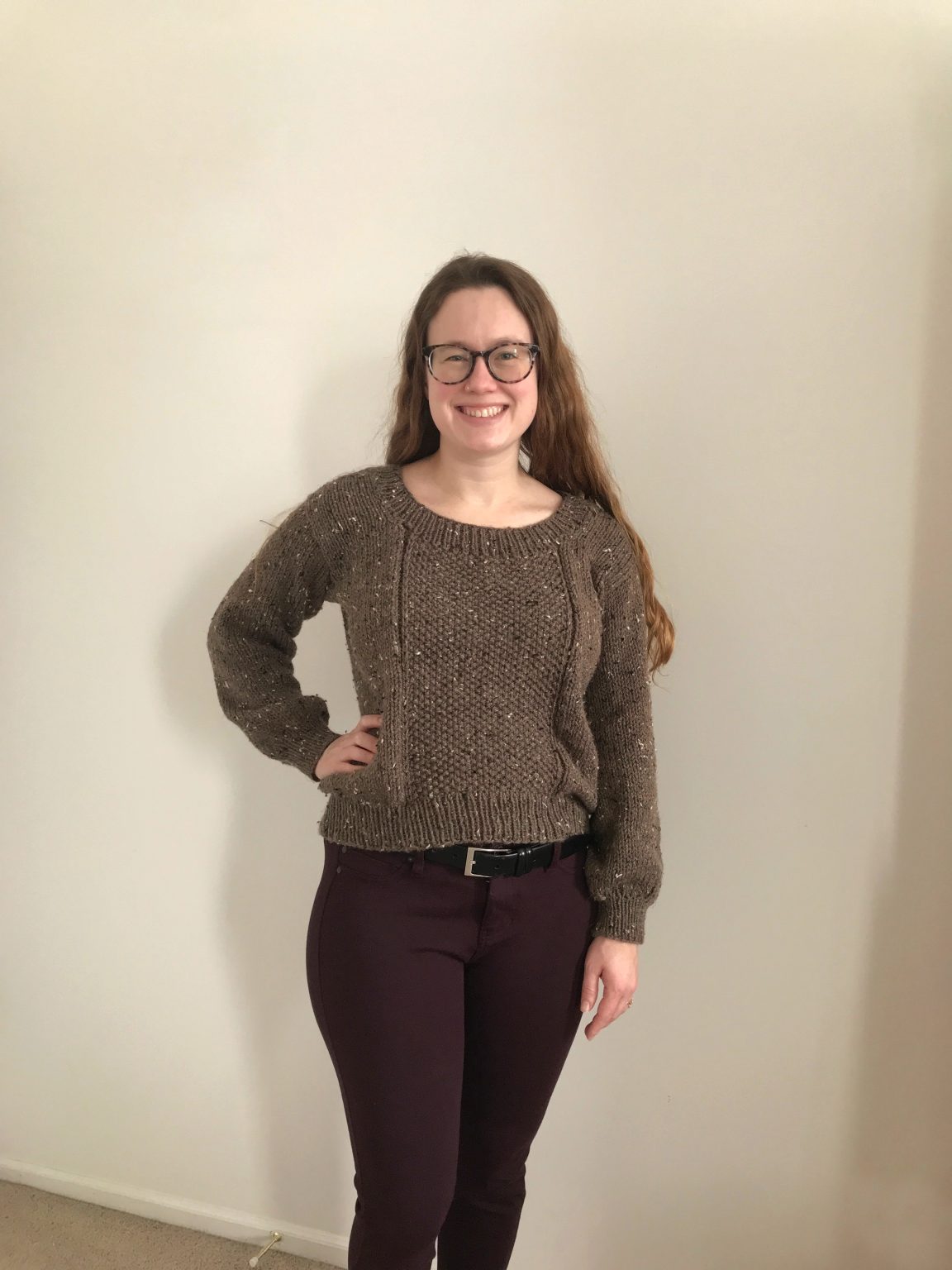 Partridge Pullover – Drop Shoulder Sweater with Center Seed Stitch ...