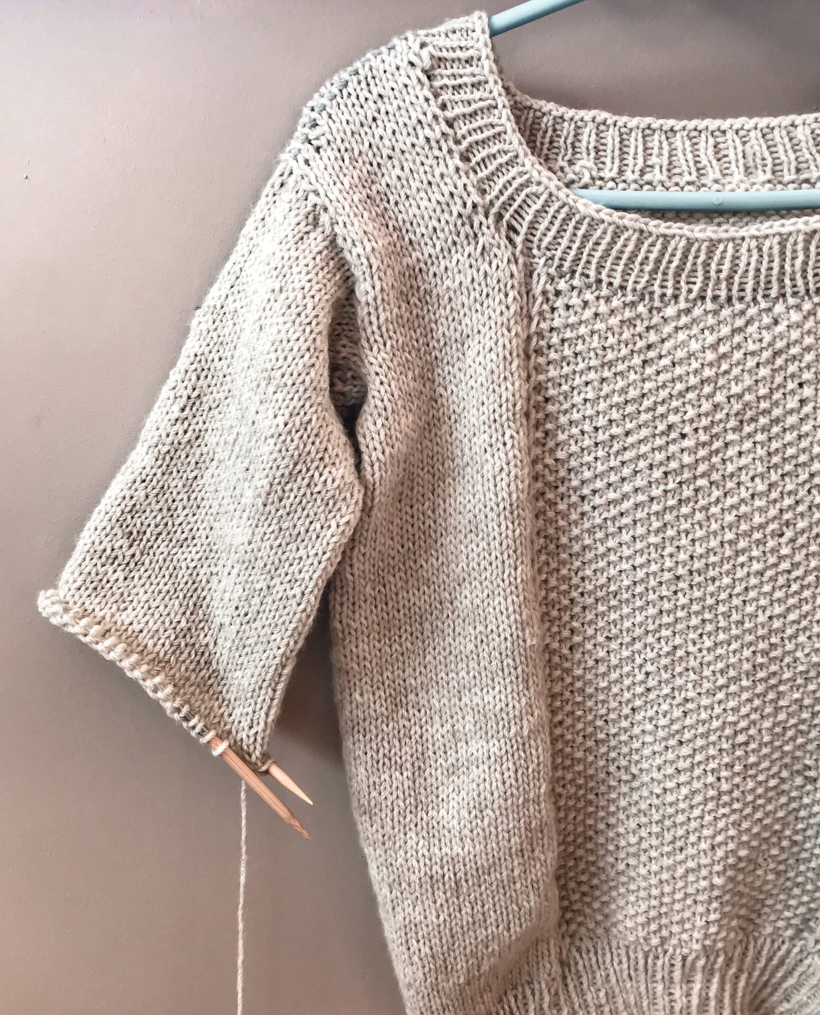 Partridge Pullover – Drop Shoulder Sweater with Center Seed Stitch ...