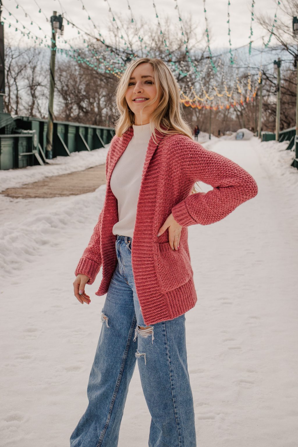 Cloverwood Cardigan – Crochet Pattern for Relaxed Linen Stitch Cardigan ...