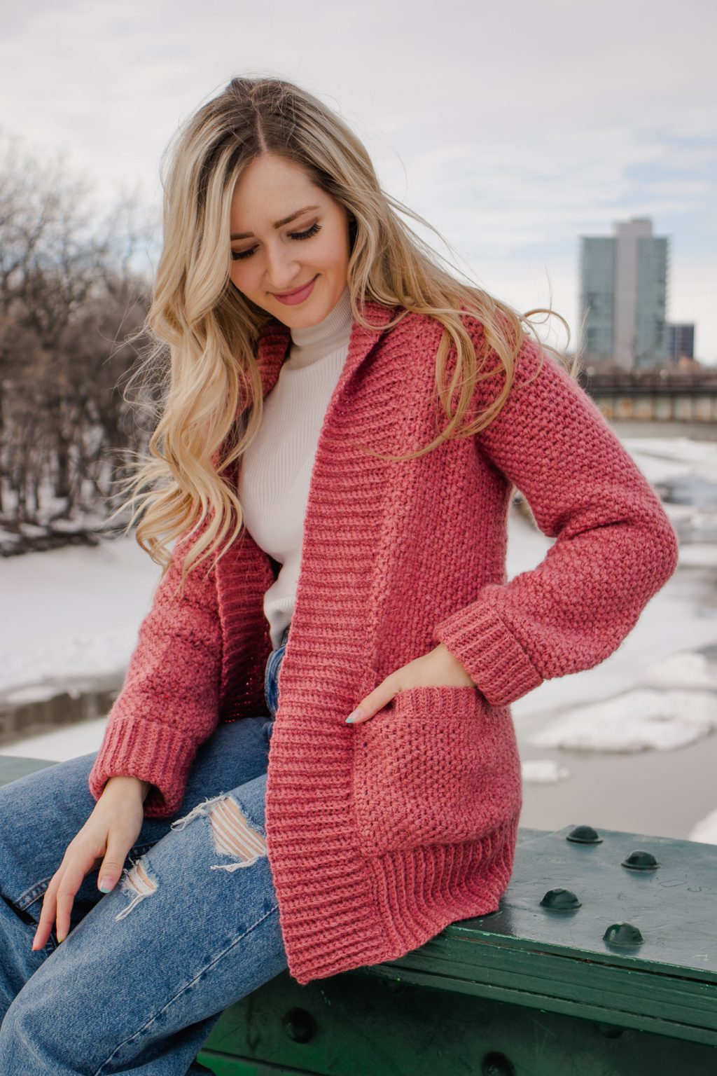 Cloverwood Cardigan – Crochet Pattern for Relaxed Linen Stitch Cardigan ...