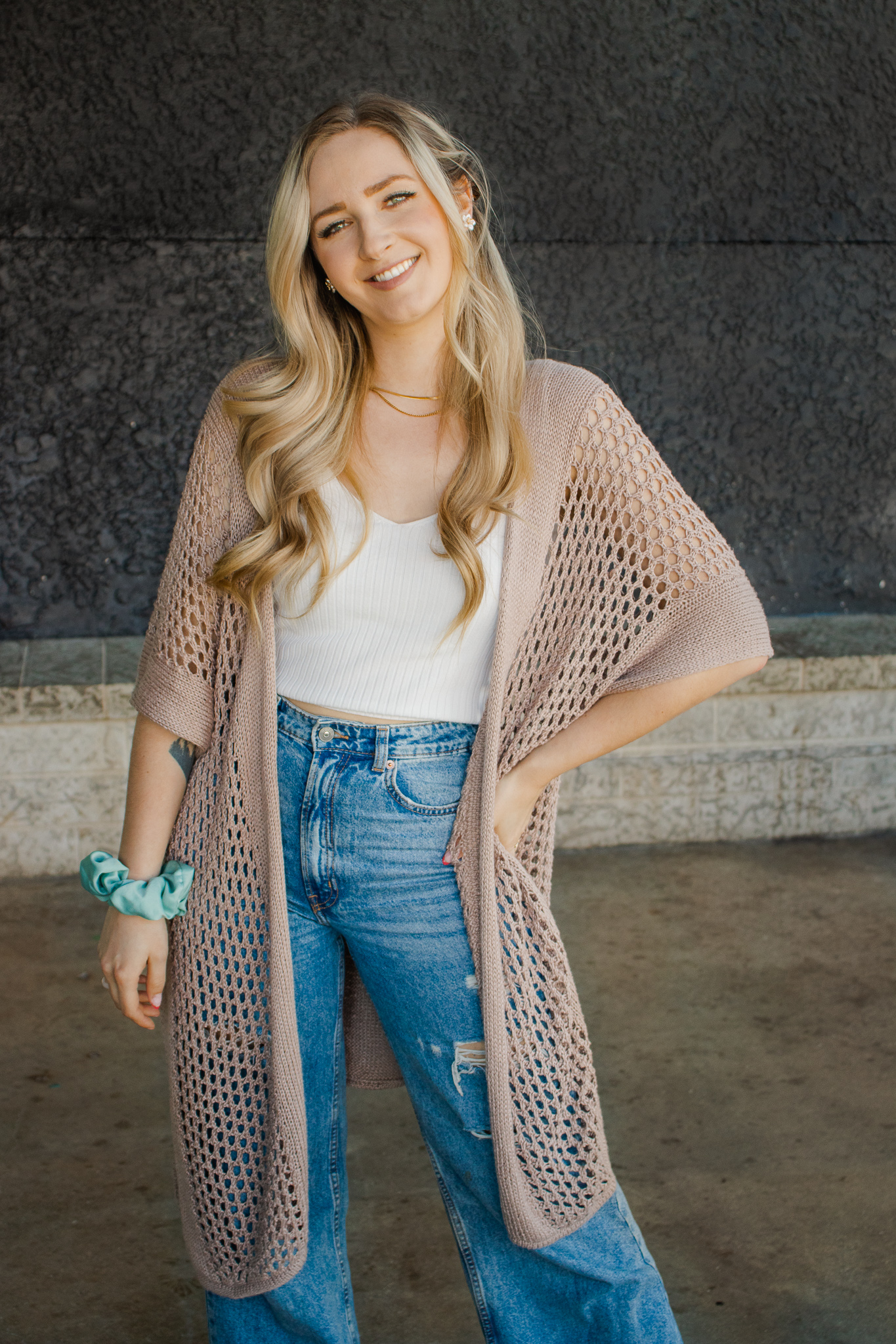 Coastline Cover-Up – Knitting Pattern for Lacy Bamboo Beach Cover Up ...