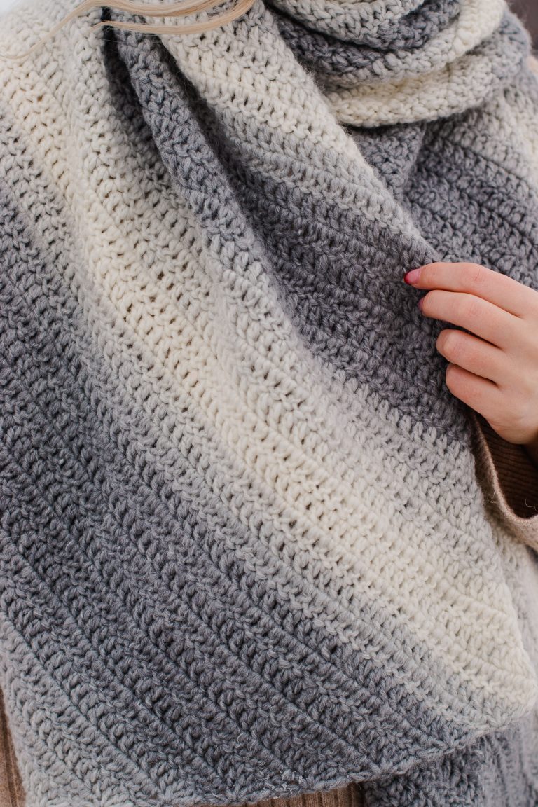 Woodward Scarf – Crochet Pattern for Self-Striping Gradient/Fade Scarf ...