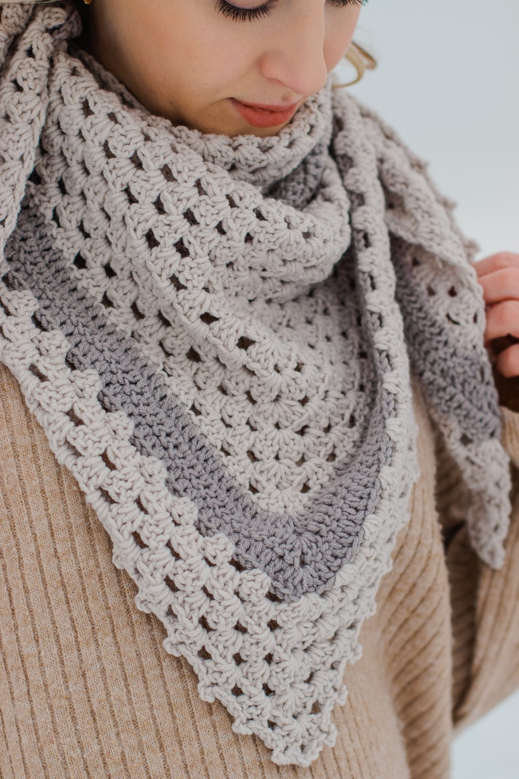 Birchmount Triangle Wrap – Crochet Pattern for Granny Triangle with ...