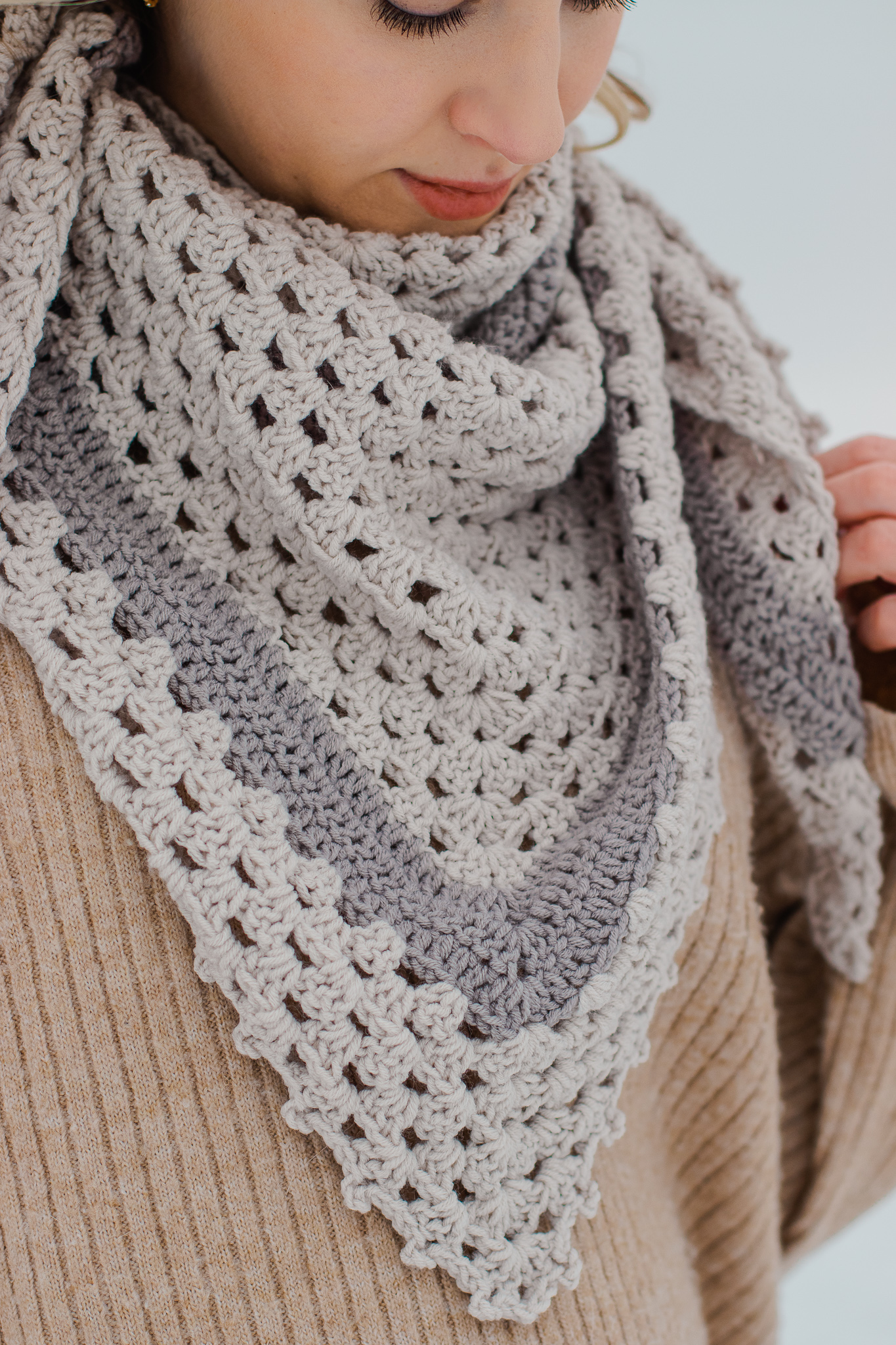 Birchmount Triangle Wrap – Crochet Pattern for Granny Triangle with ...