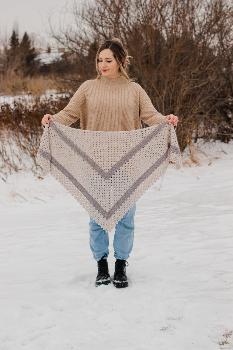 Birchmount Triangle Wrap – Crochet Pattern for Granny Triangle with ...