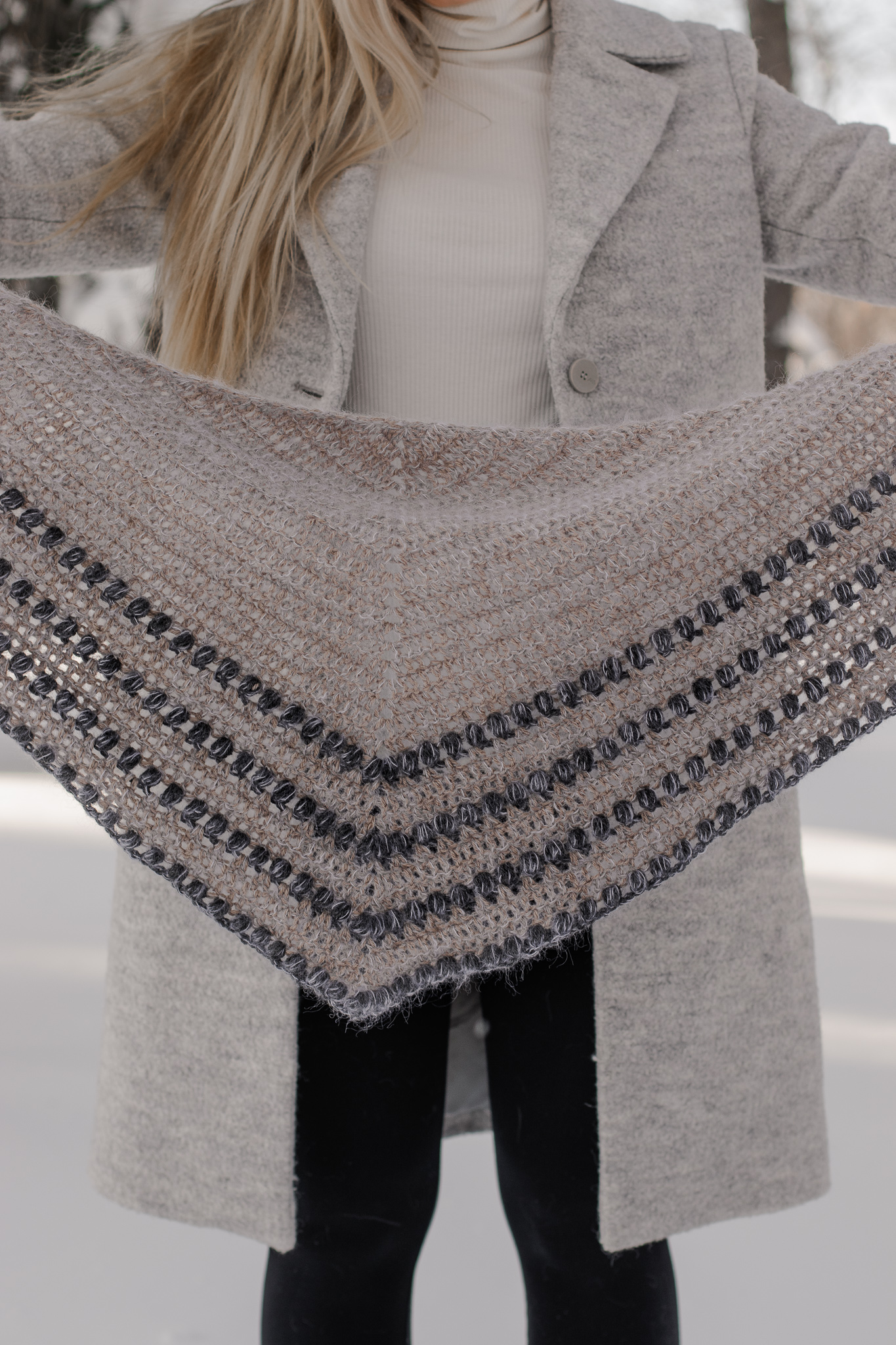 Arbor Grove Wrap – Crochet Pattern for Triangle Shawl with Puff Stitch ...