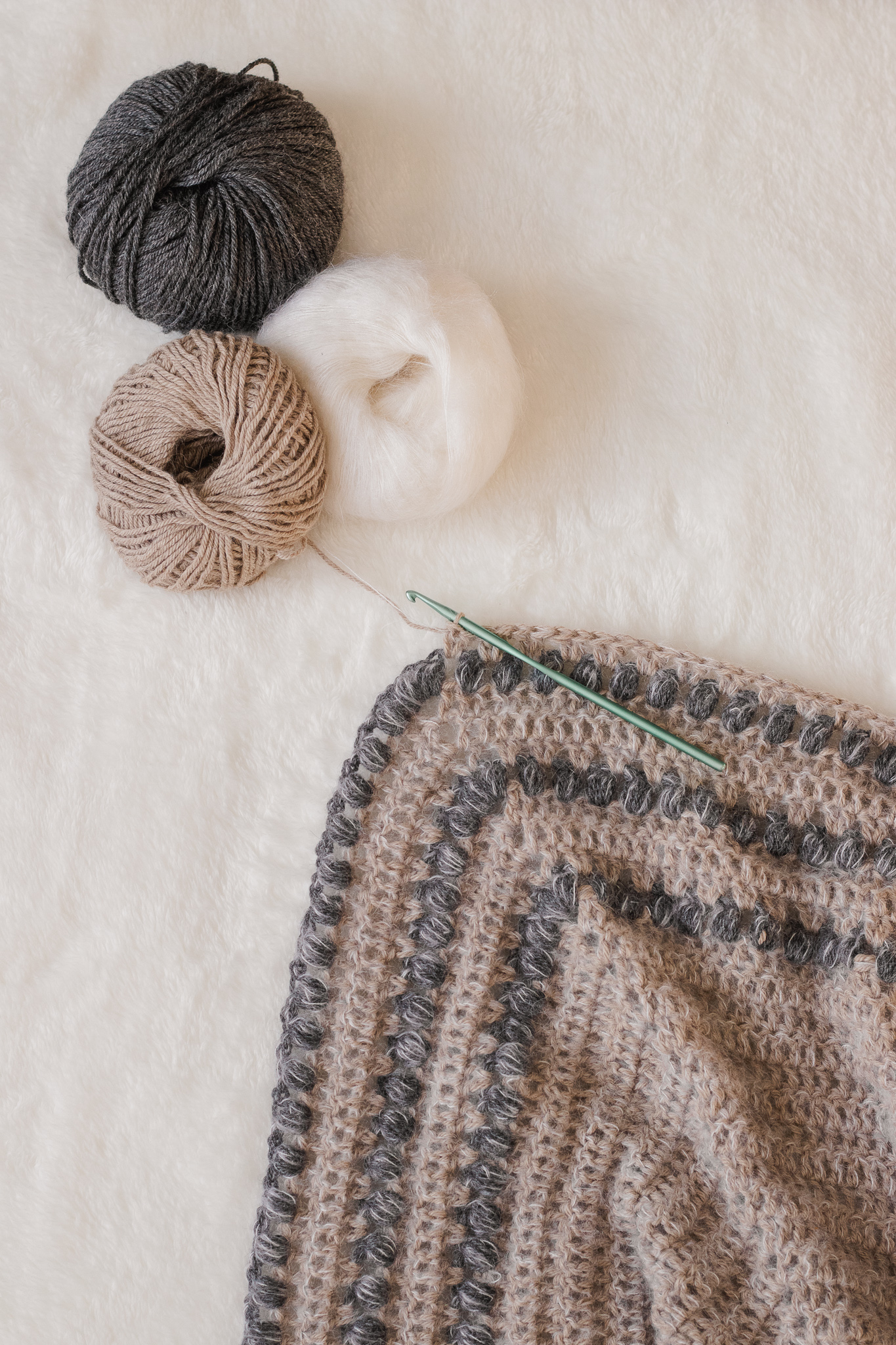 Arbor Grove Wrap – Crochet Pattern for Triangle Shawl with Puff Stitch ...