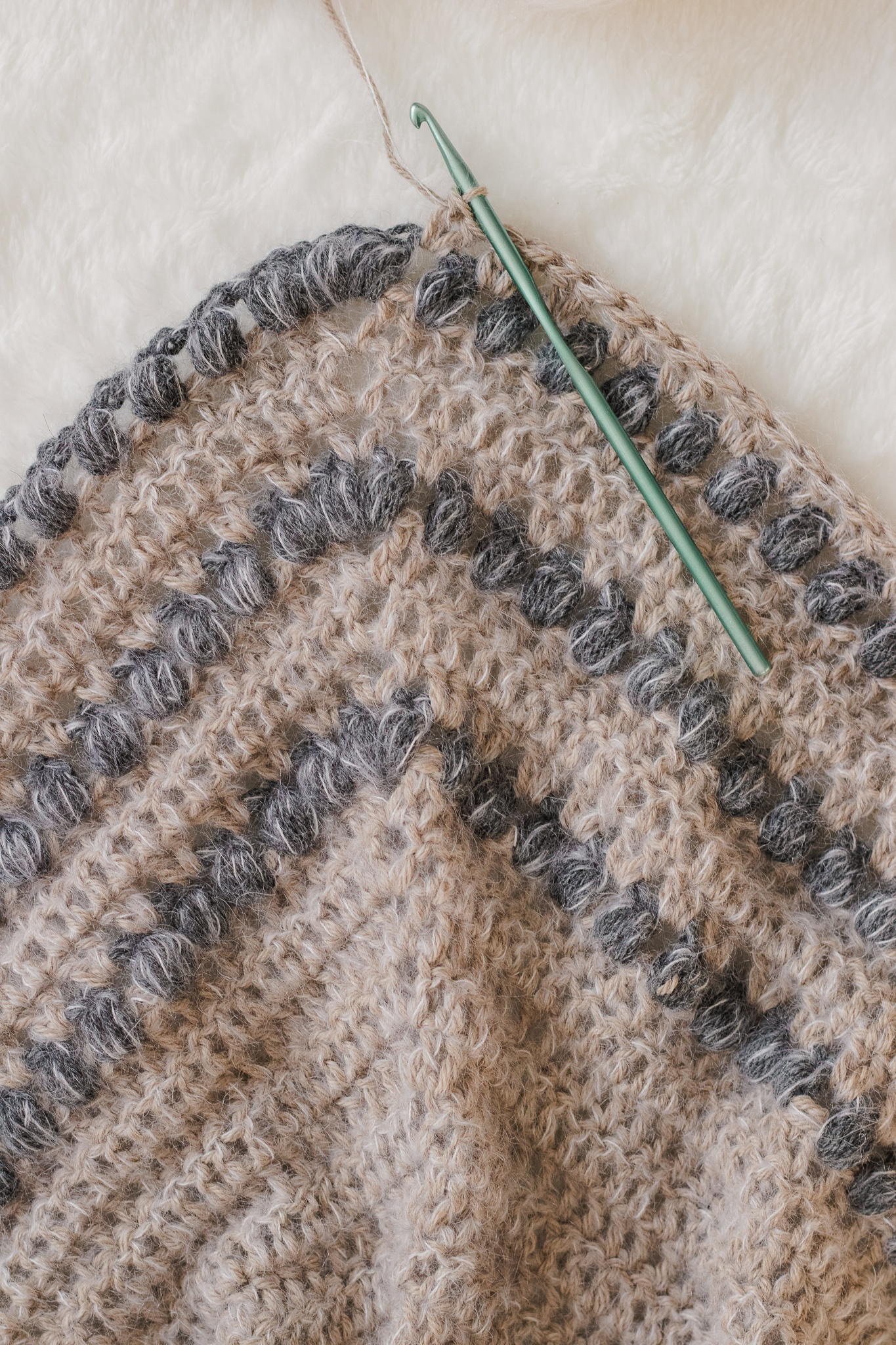 Arbor Grove Wrap – Crochet Pattern for Triangle Shawl with Puff Stitch ...