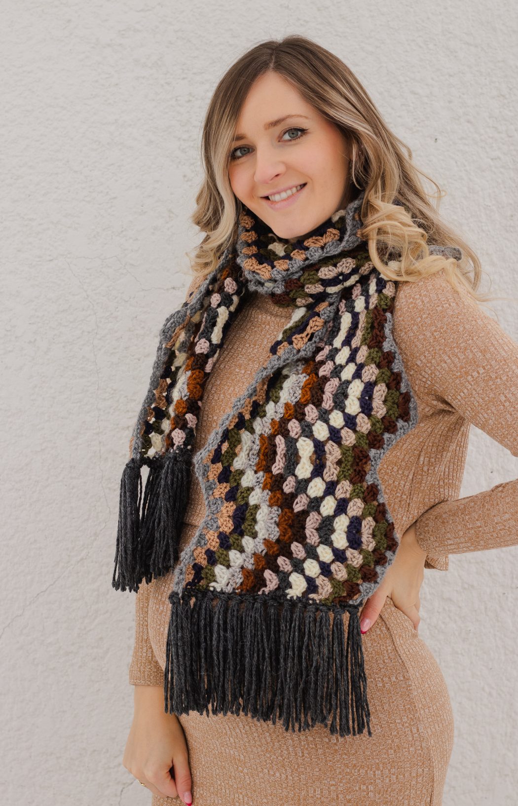Jefferson Scrap Scarf – Crochet Pattern for Stash-Buster Granny Stitch ...