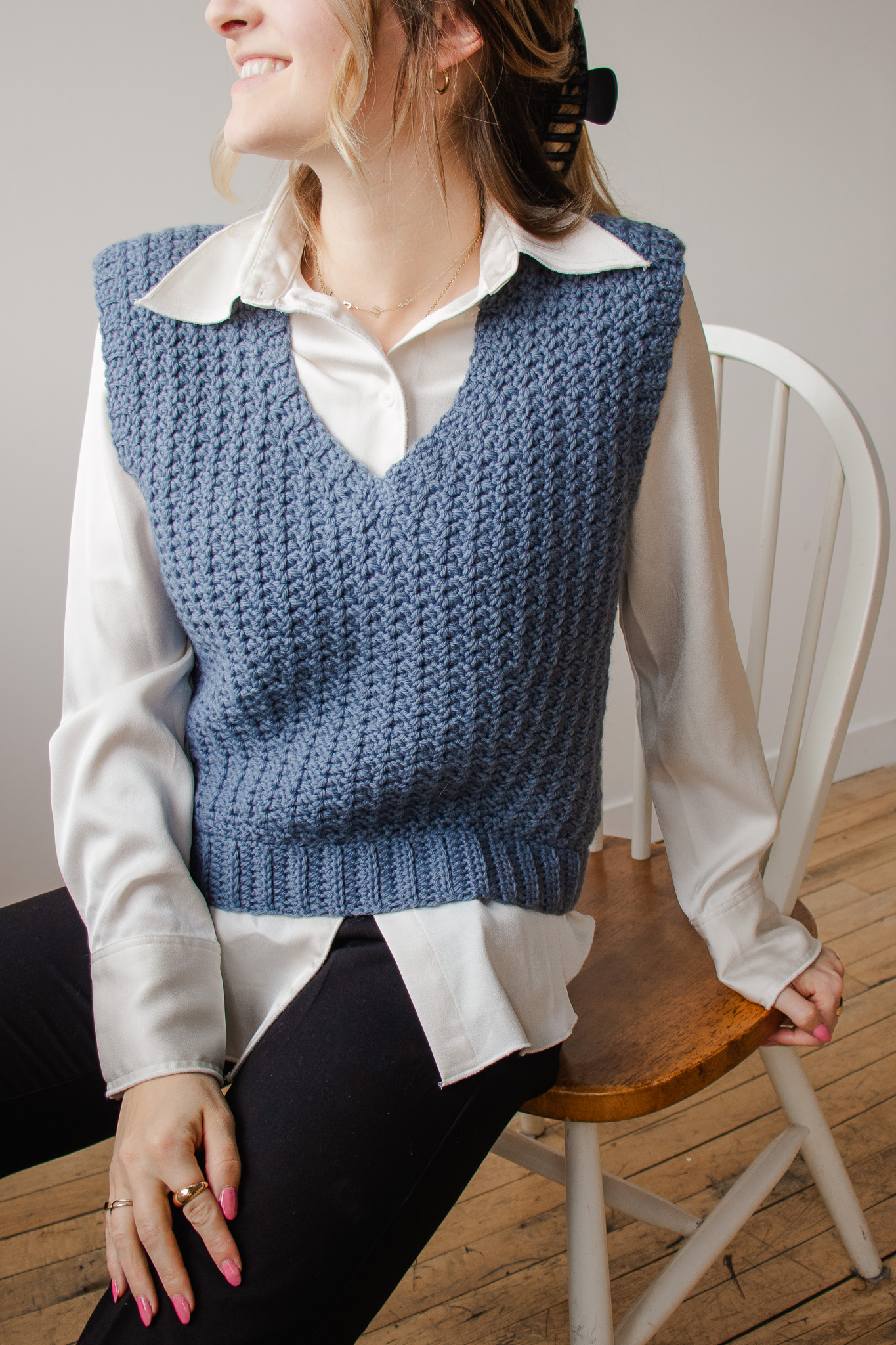 Vested Interest Slipover – Crochet Pattern for Oversized Office ...